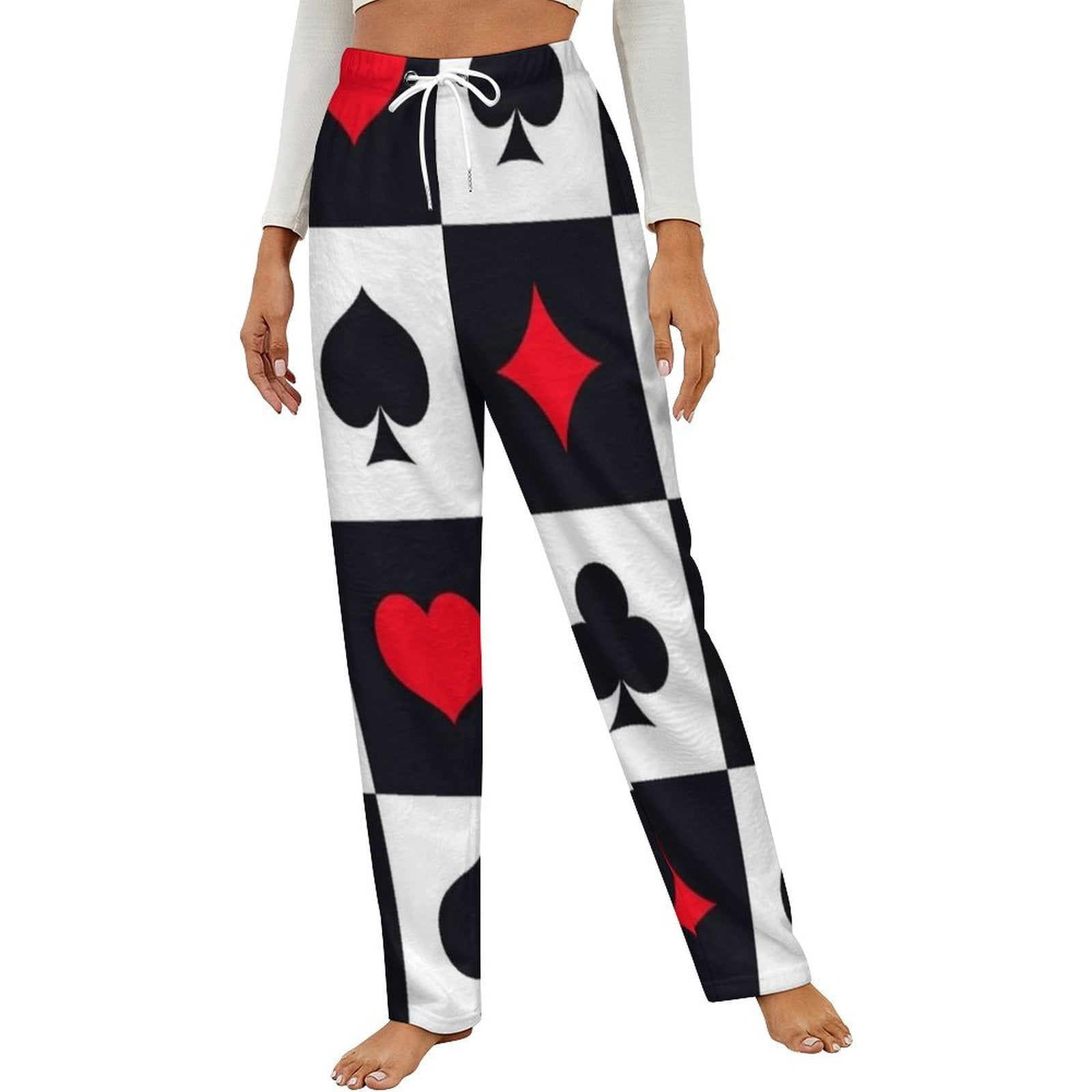 Checkered Card Suits Flannel Pajama Pants Home Pants Home Sleepwear ...