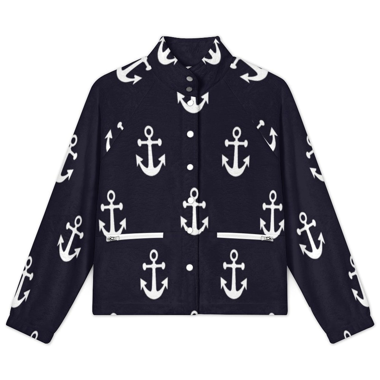 Checkered Card Suits Warm Women's Plush Jacket Stand Collar Full Sleeve ...