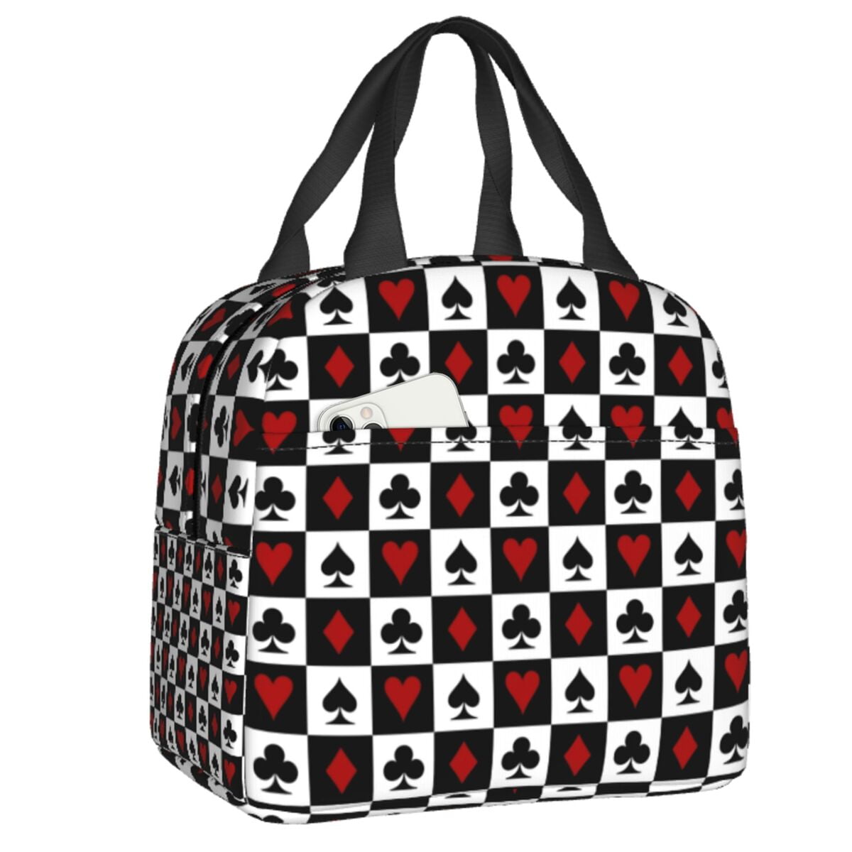 Checkered Checkerboad Design Insulated Lunch Bags for Women Resuable ...