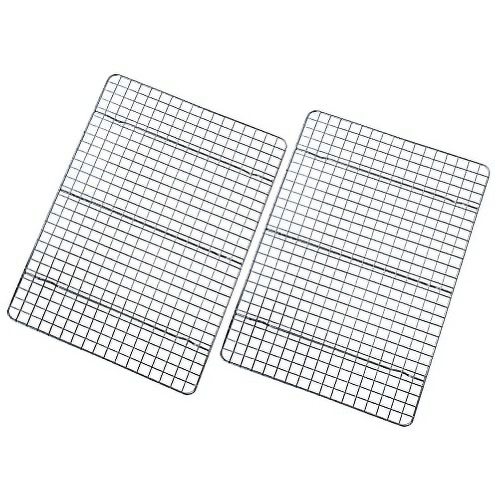 Checkered Chef Cooling Rack - Set of 2 Stainless Steel, Oven Safe Grid ...