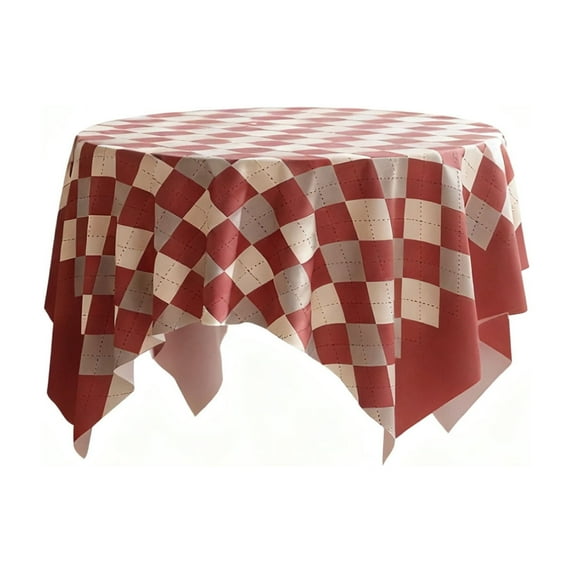 Checkered Christmas Tablecloths Rectangular,Retros Red and White Plaid ...