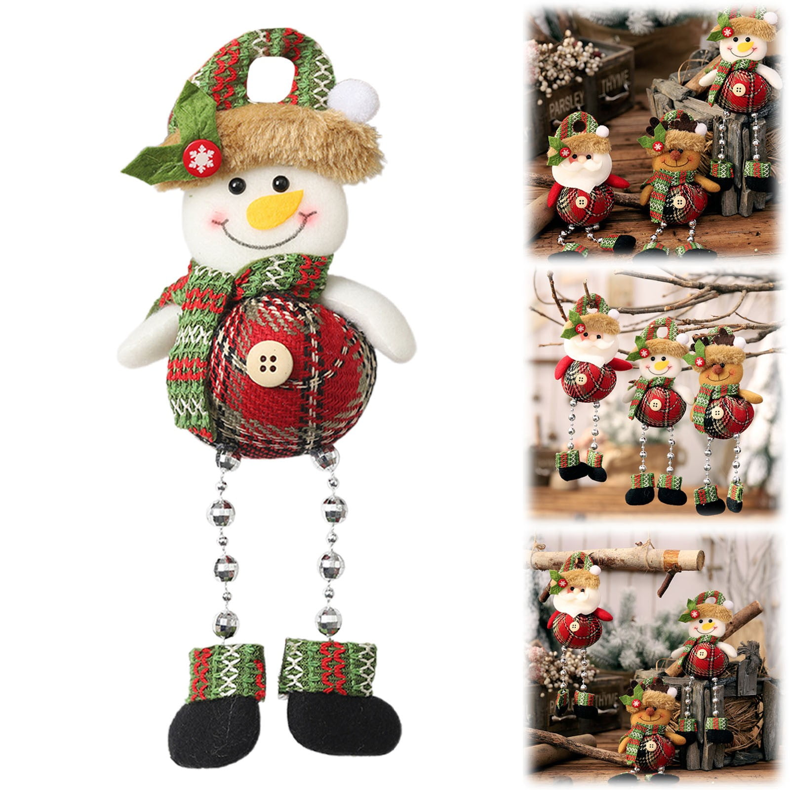 ‌Checkered Cloth Beaded Leg Charms Christmas Window Decorations Cute ...