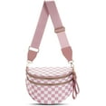 Checkered Crossbody Bag Large Nylon Bum Bags for Women Spacious Belt ...