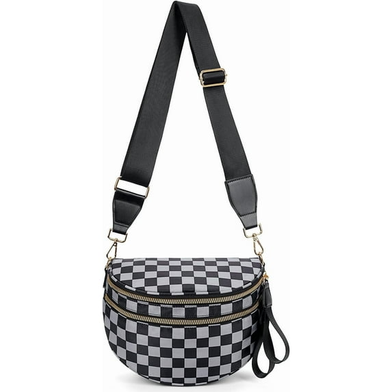 Checkered Crossbody Bag Spacious Bum Bags for Women Nylon Crossbody ...