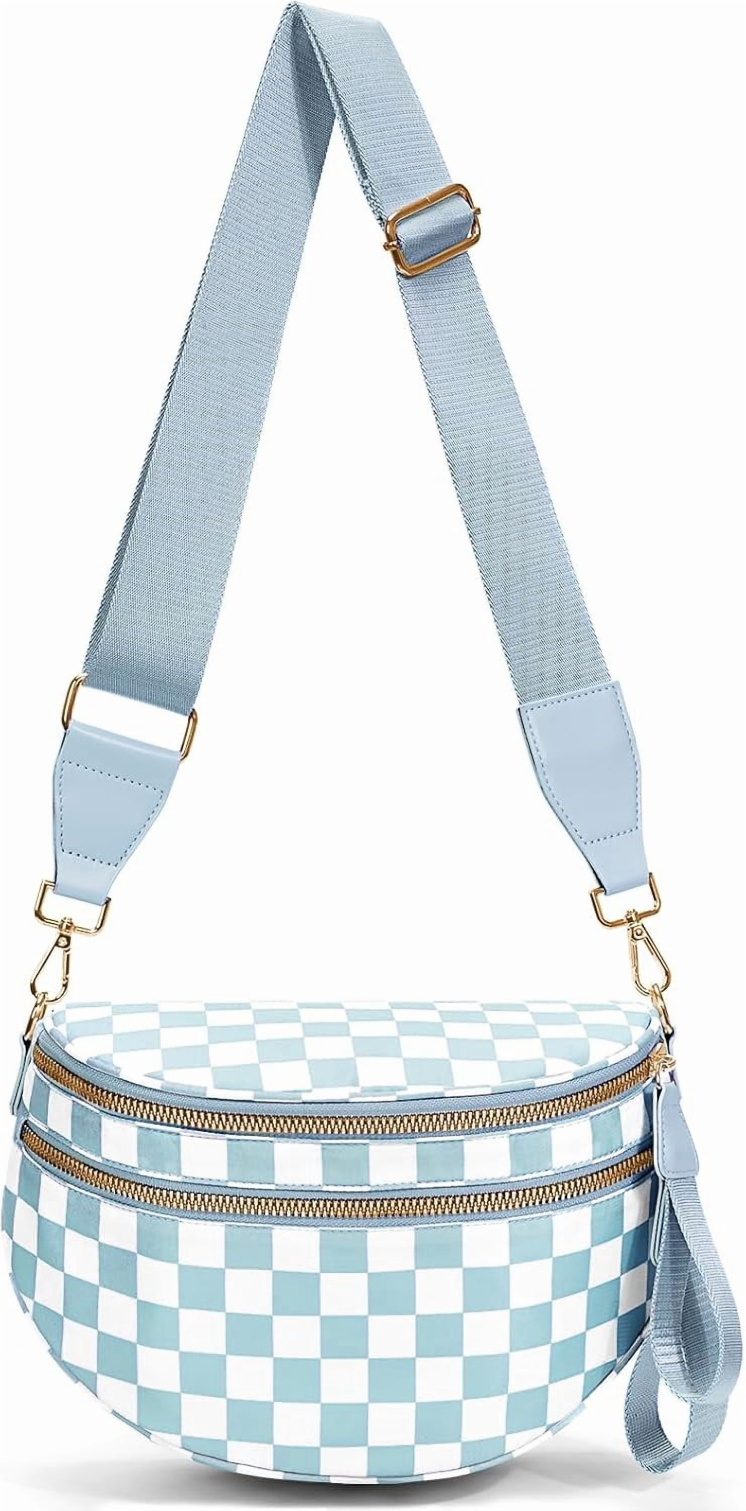 Checkered Crossbody Bag,Spacious Bum Bags for Women Nylon Crossbody ...