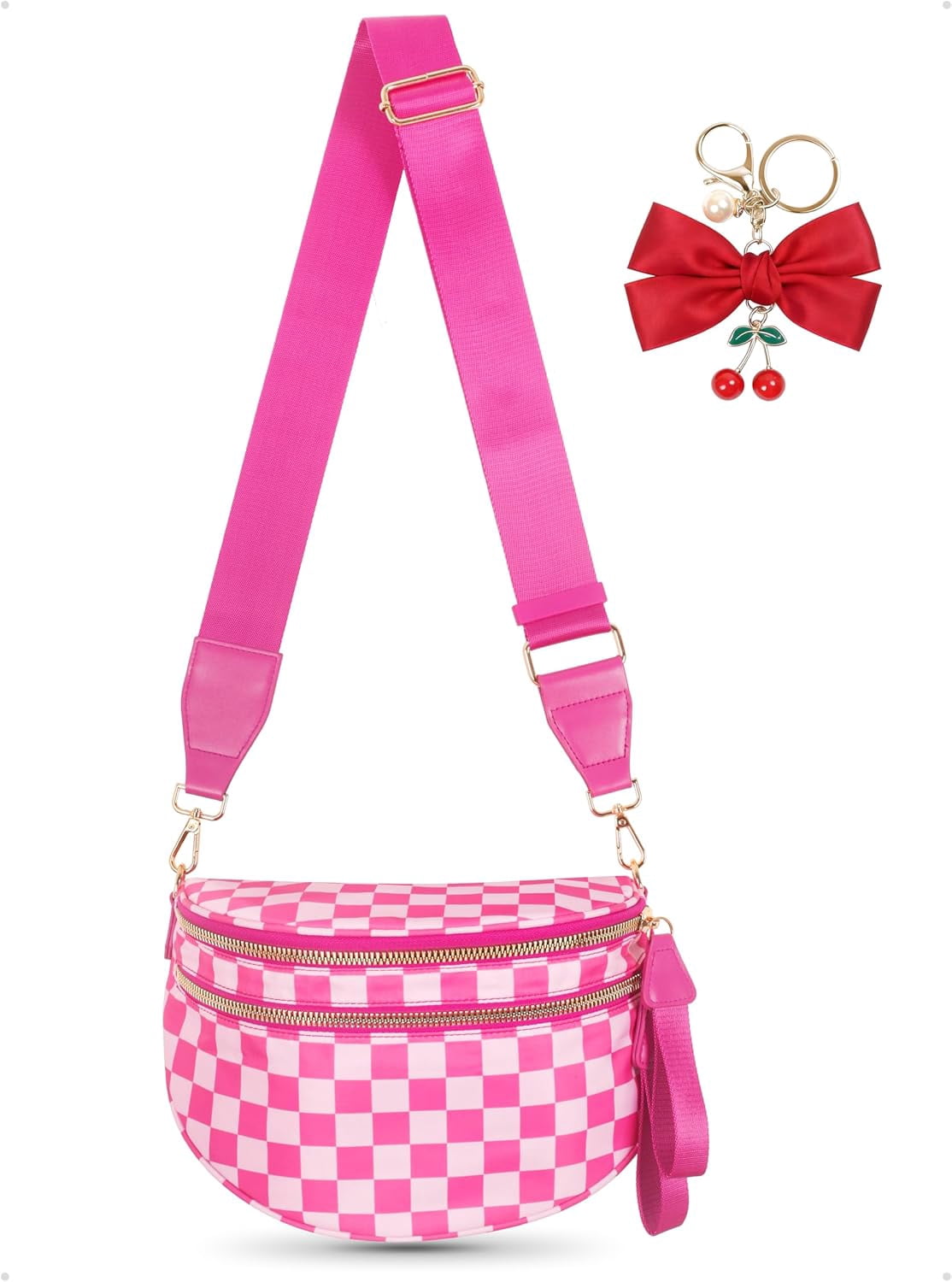 Checkered Crossbody Bag for Women, Spacious Sling & Stylish Bum Bag for ...