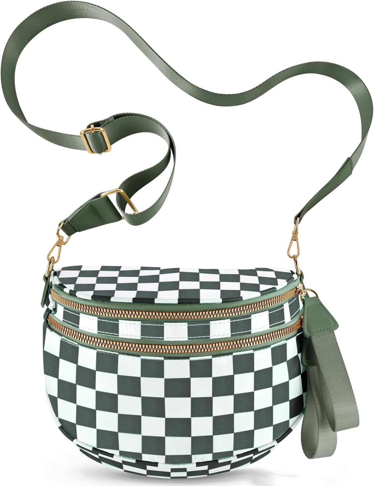 Checkered Crossbody Bags for Women, Large Nylon Bum Bags Plus Size ...