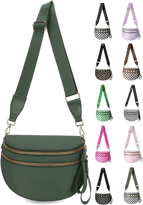 Checkered Crossbody Bum Bag for Women Nylon Checkereds Crossbody Bag ...