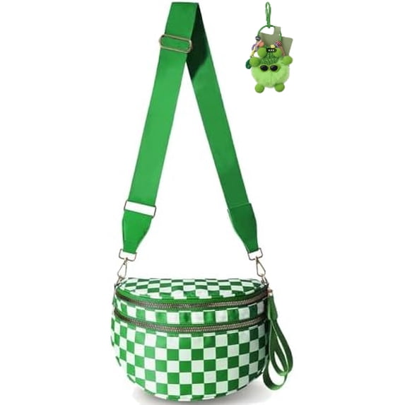 Checkered Crossbody Bum Bag for Women Nylon Checkereds Crossbody Bag ...