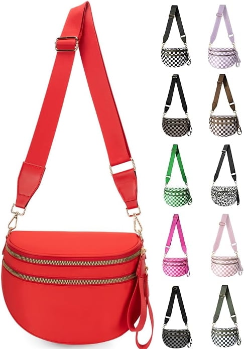 Checkered Crossbody Bum Bag for Women Nylon Checkereds Crossbody Bag ...