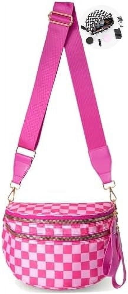 Checkered Crossbody Bum Bag for Women Nylon Checkereds Crossbody Bag ...