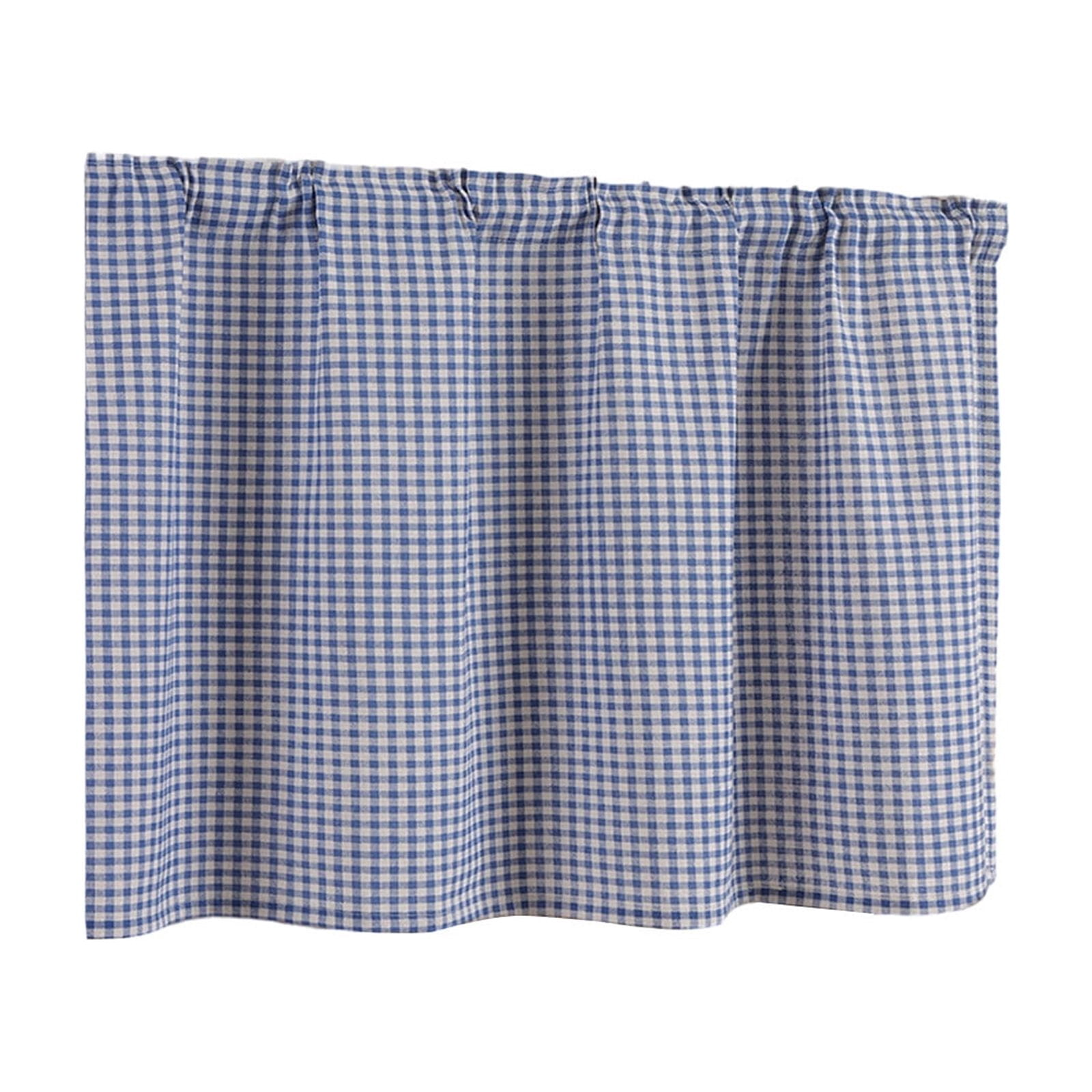 Checkered Curtain Partition Window Valance Rod Pocket Valance for ...
