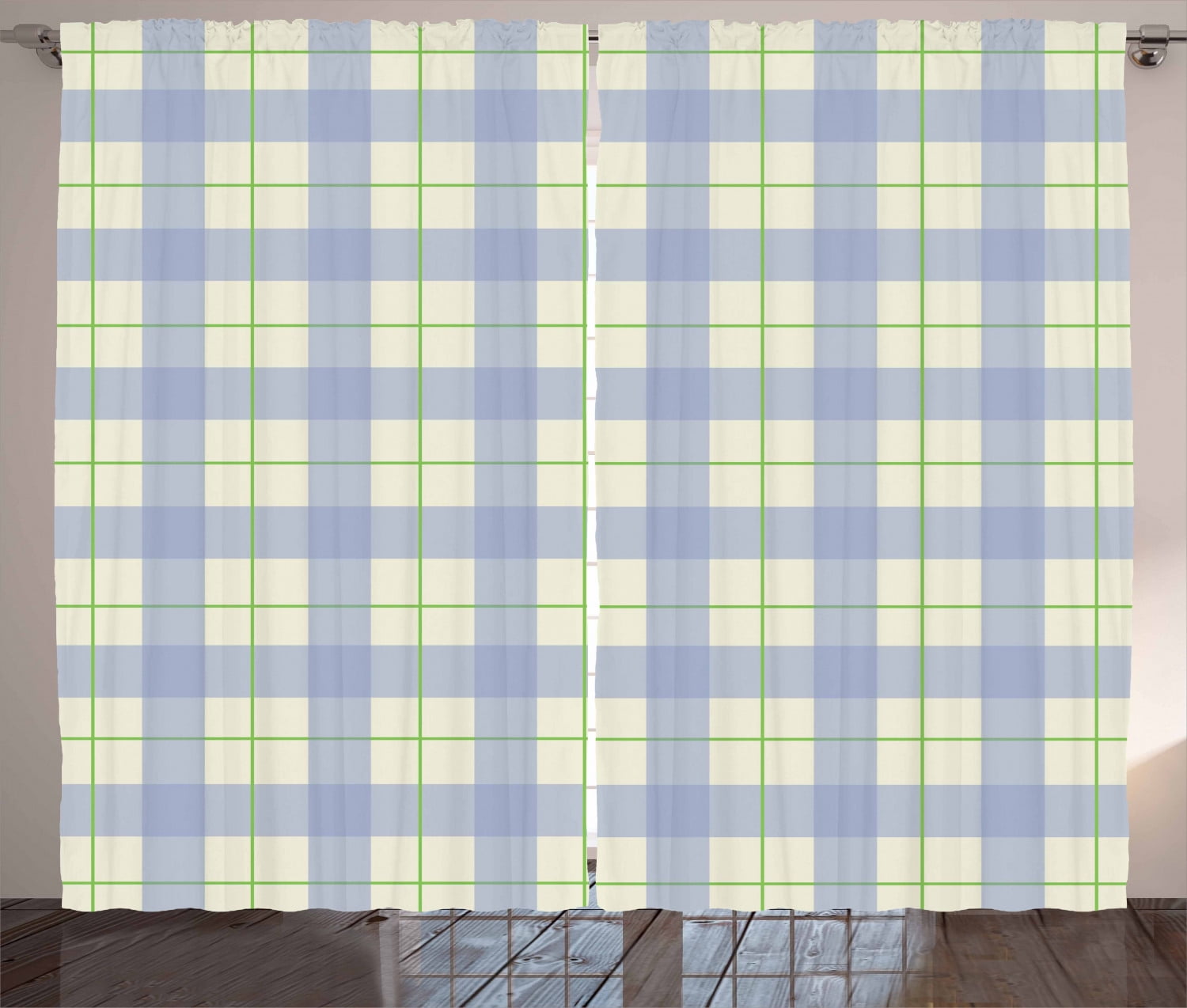 Ambesonne Checkered Curtains 2 Panel Set, Classical Celtic Tile, 108" x ...