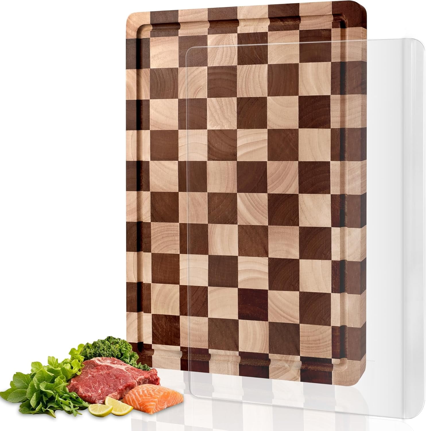 Checkered Cutting Board and Acrylic Cutting Board Set, 2 PCS Cutting ...