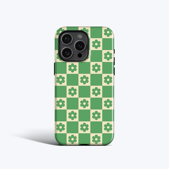 Checkered Daisys Retro Green Pattern Phone Case for iPhone 11-17 Pro Max Compatible - Walmart.com