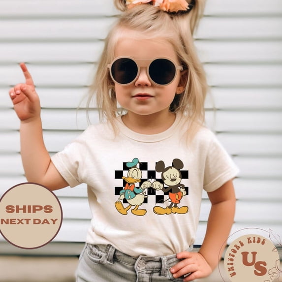 Checkered Donald And Mickey Toddler T-Shirt, Disney Friends Shirt ...