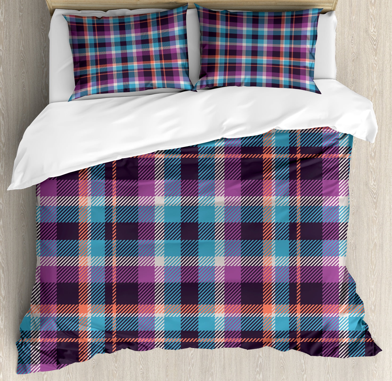 Checkered Duvet Cover Set, Celtic Tartan Irish Culture Scotland Country ...