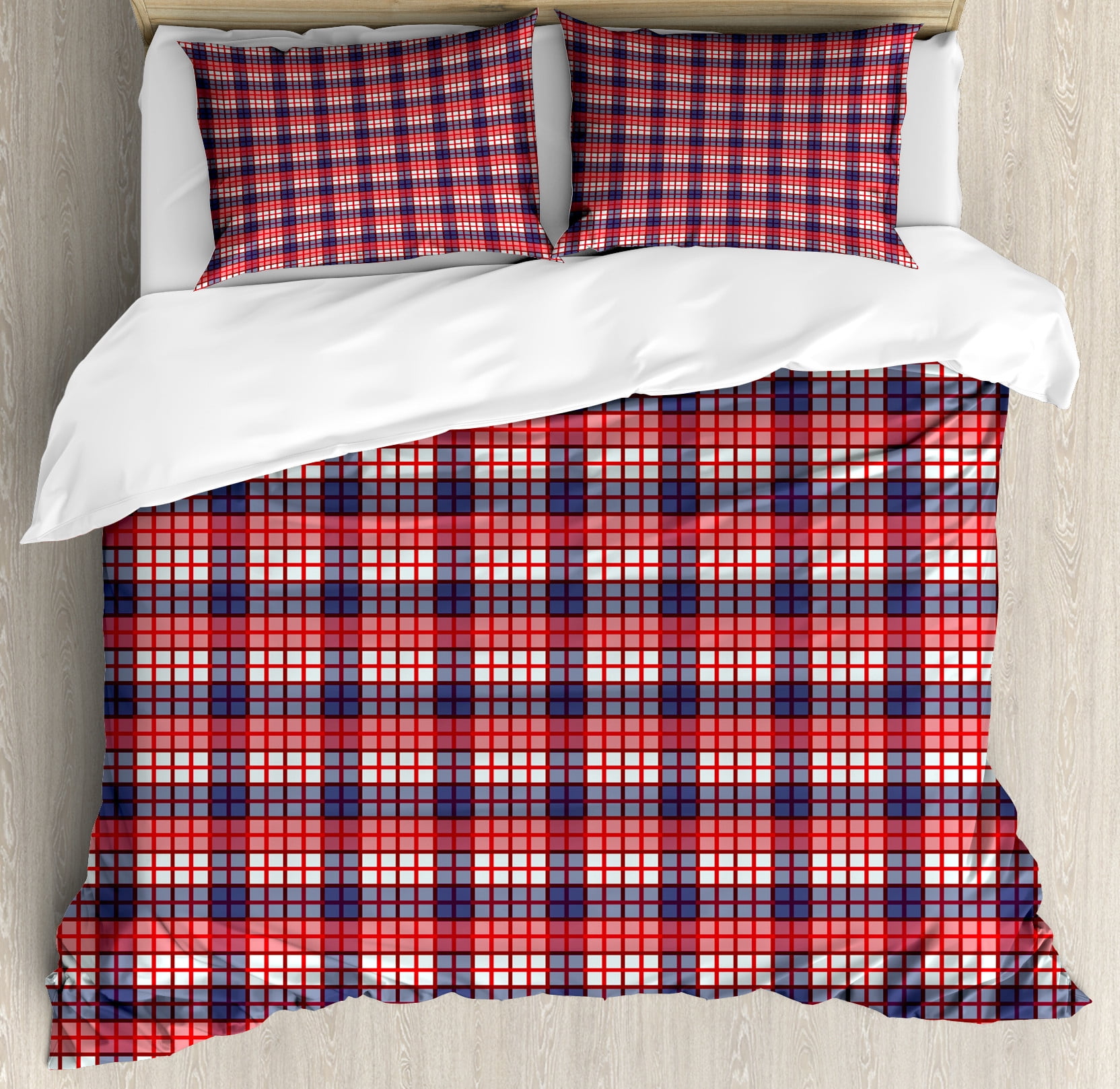 Checkered Duvet Cover Set, Classic Tartan Plaid Pattern Colorful ...