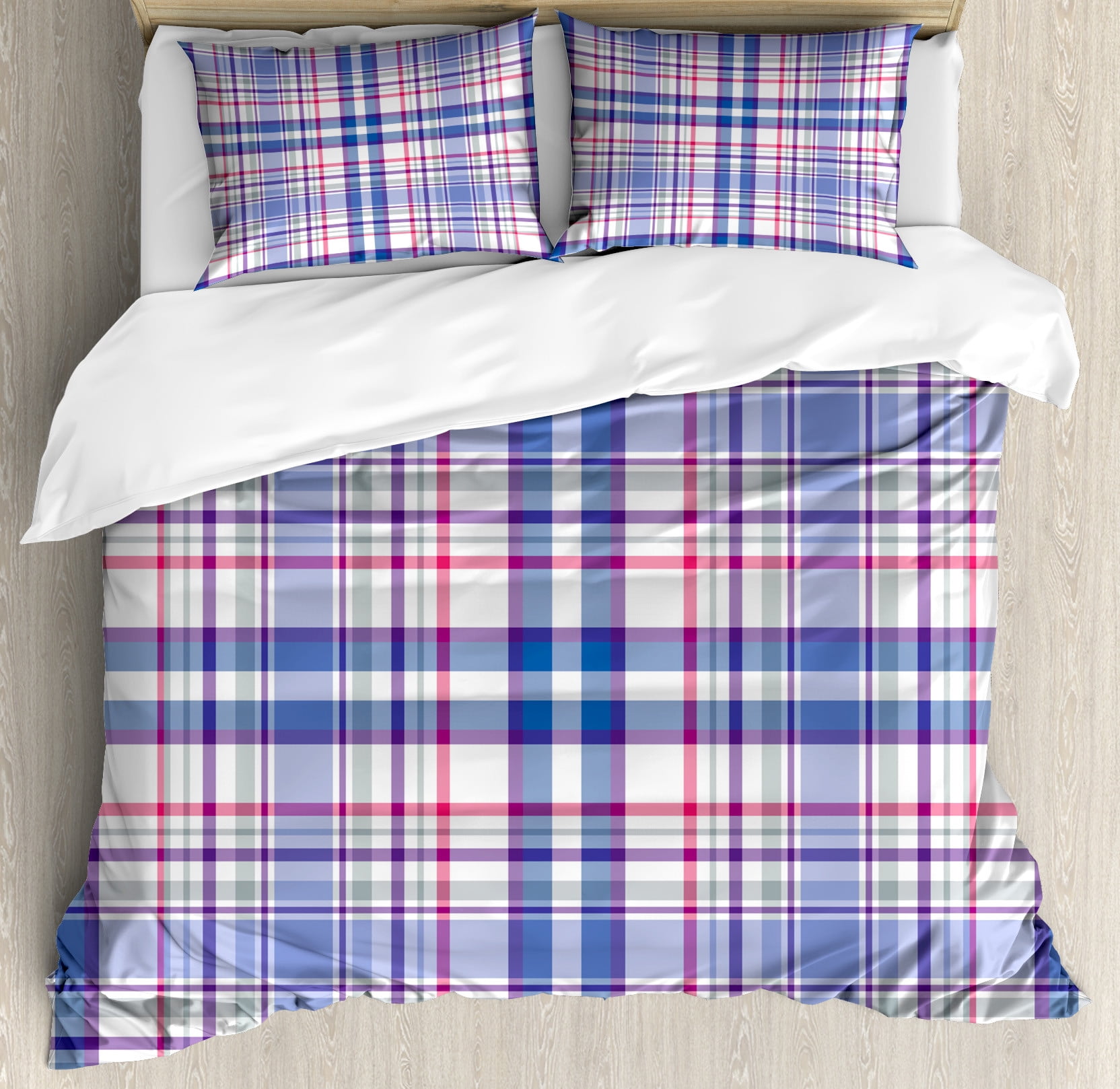 Checkered Duvet Cover Set, Country Inspired Old Fashioned Pattern ...