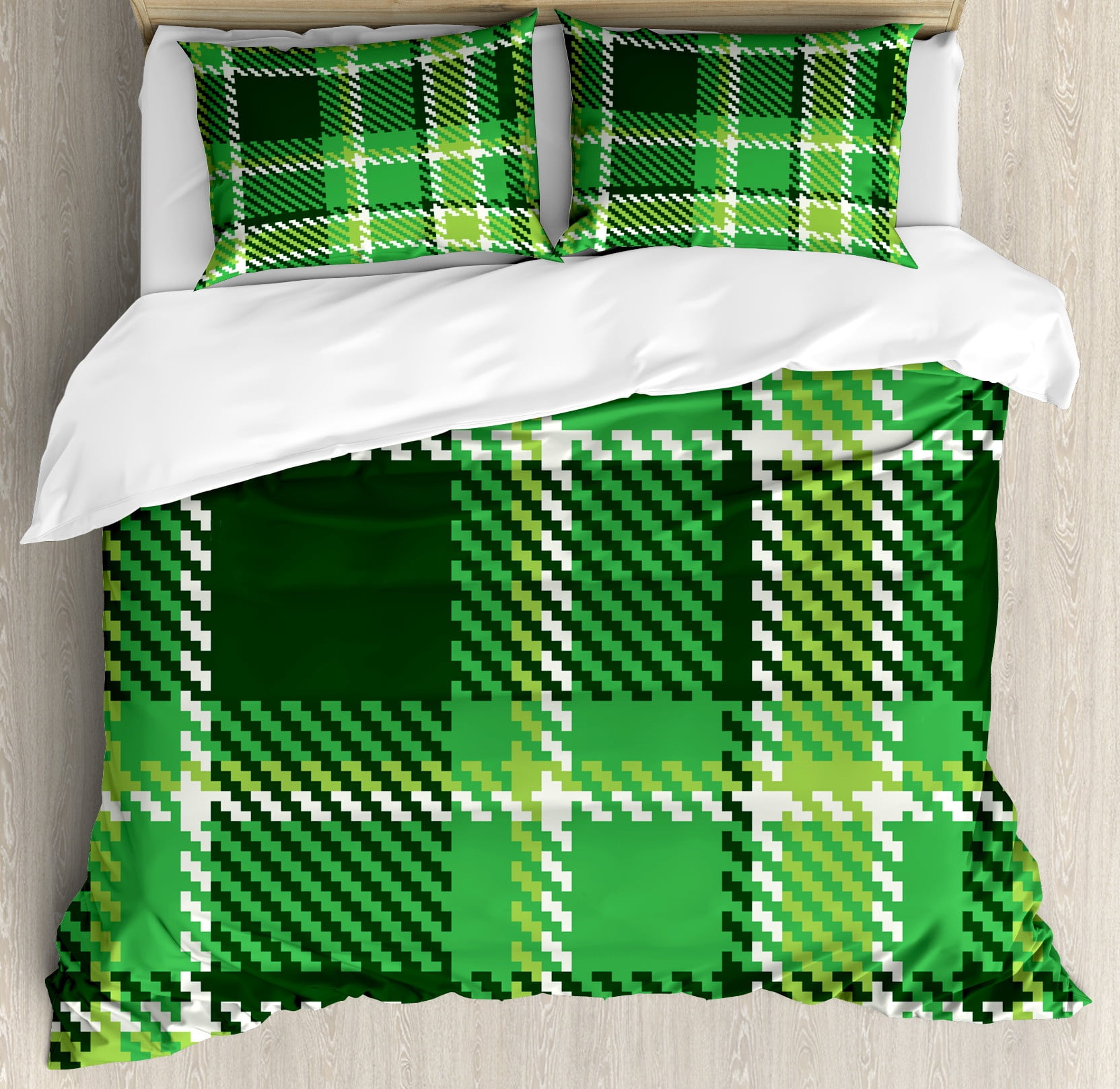 Checkered Duvet Cover Set, Old Fashioned Irish British Tile Mosaic in ...