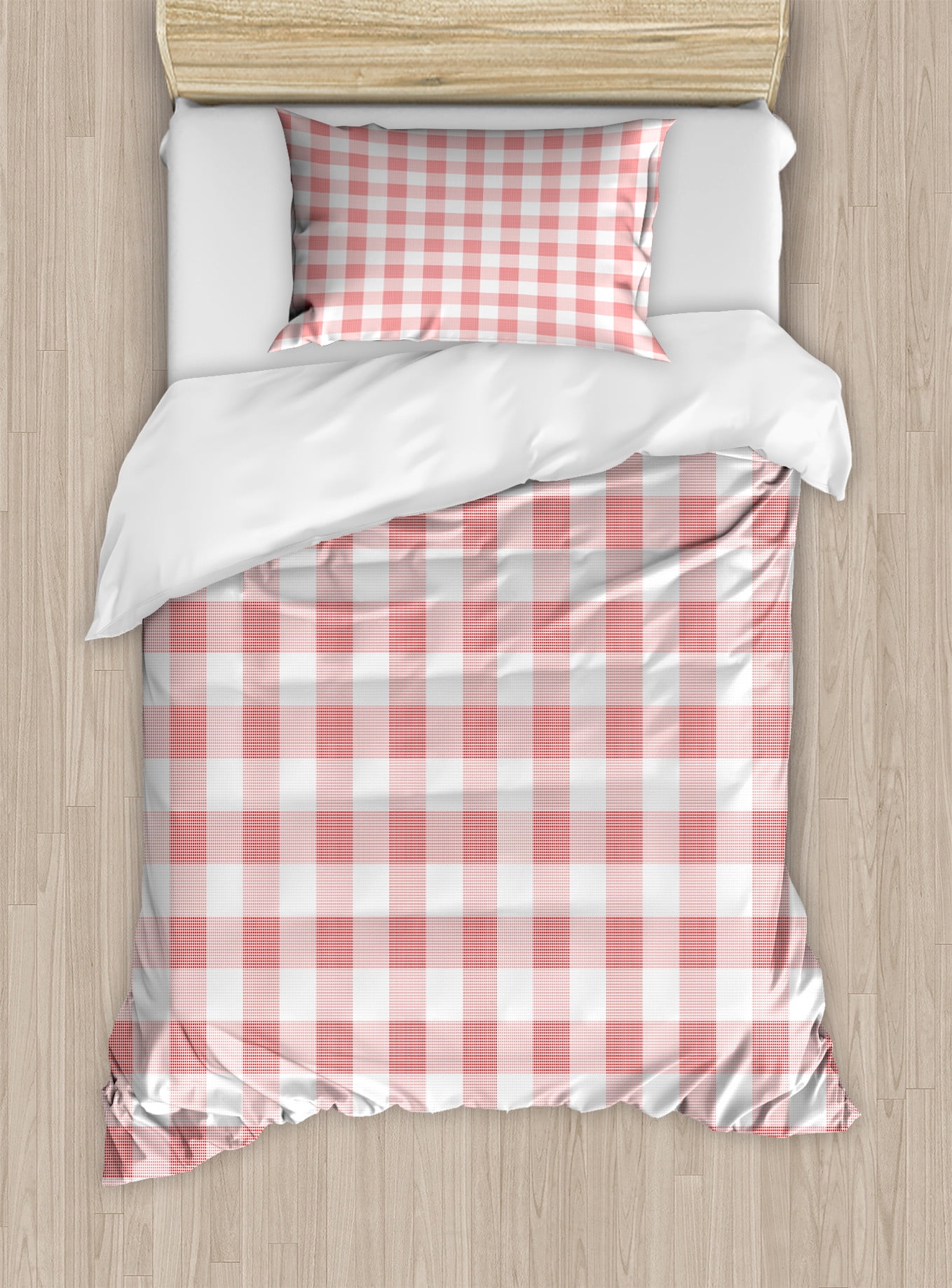 Checkered Duvet Cover Set, Picnic in Countryside Themed Gingham Pattern ...