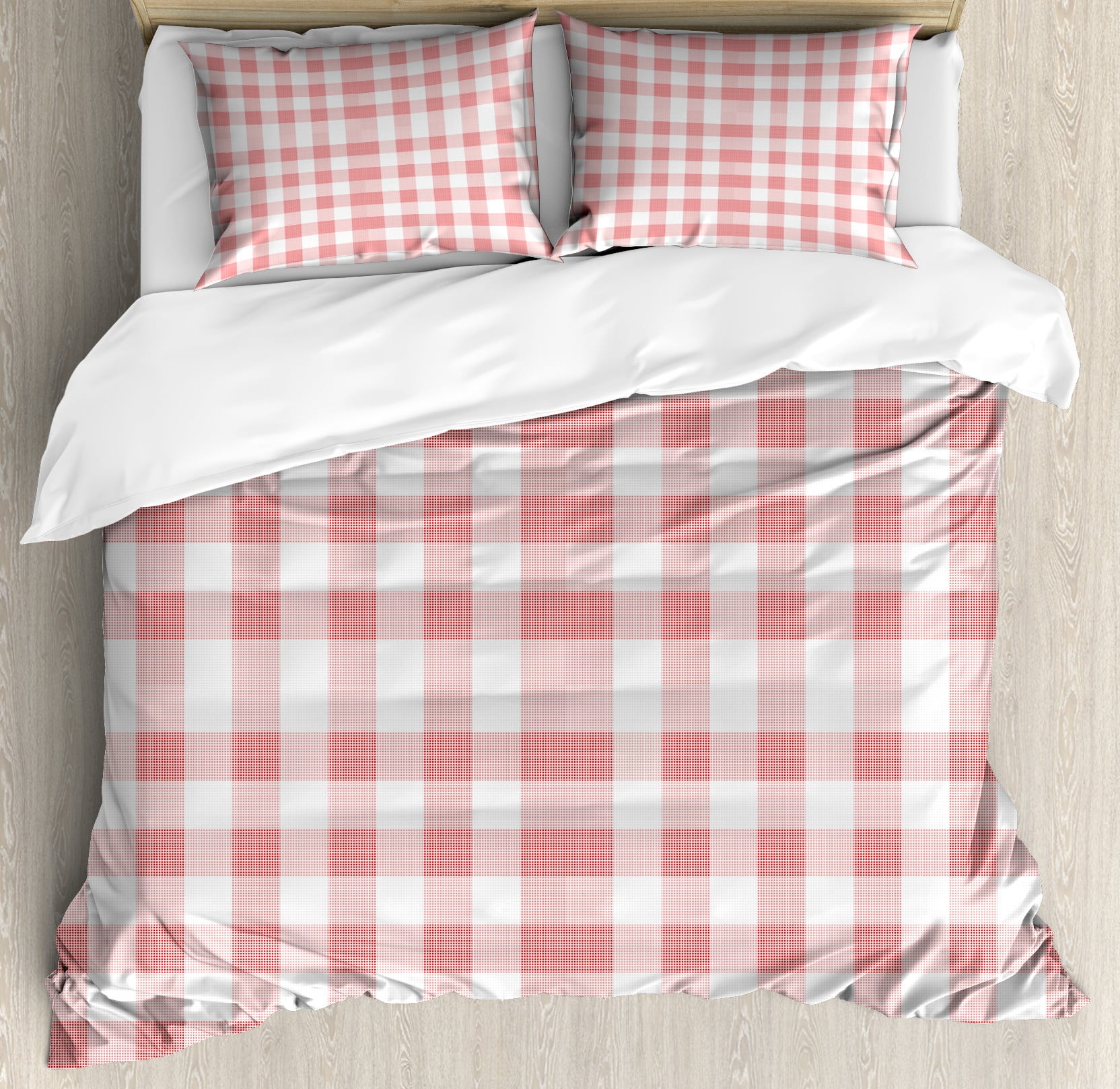 Checkered Duvet Cover Set, Picnic in Countryside Themed Gingham Pattern ...
