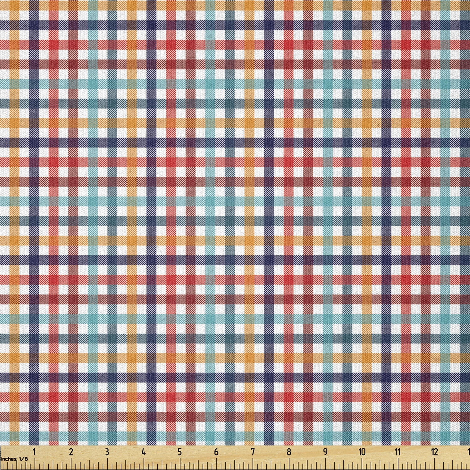 Checkered Fabric by The Yard, Colorful Fresh Summertime Pattern Design ...