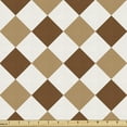 Ambesonne Checkered Fabric by the Yard Upholstery, Brown Tones Squares ...