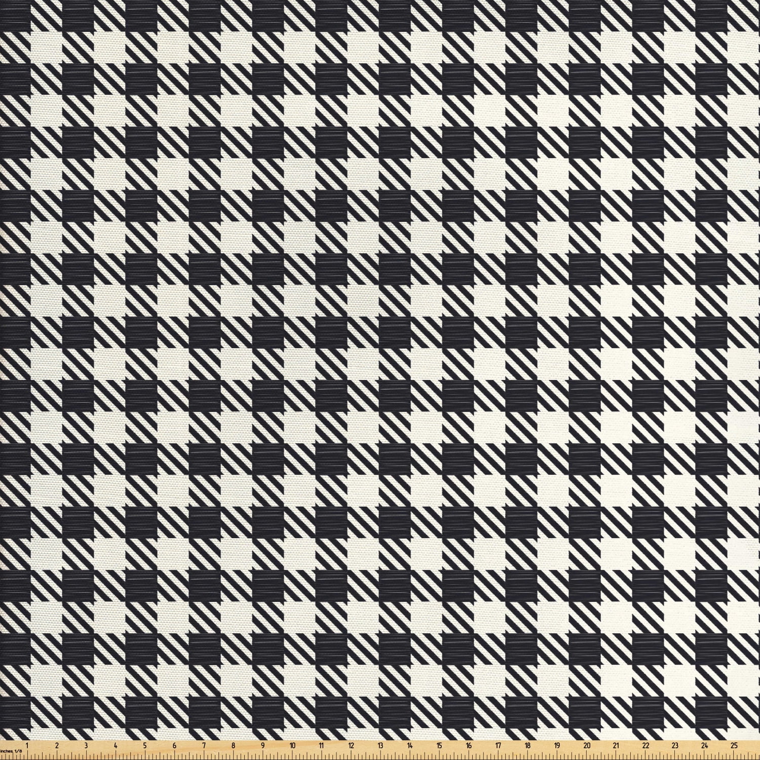 Ambesonne Checkered Fabric by the Yard Upholstery, Sketchy Diagonal ...