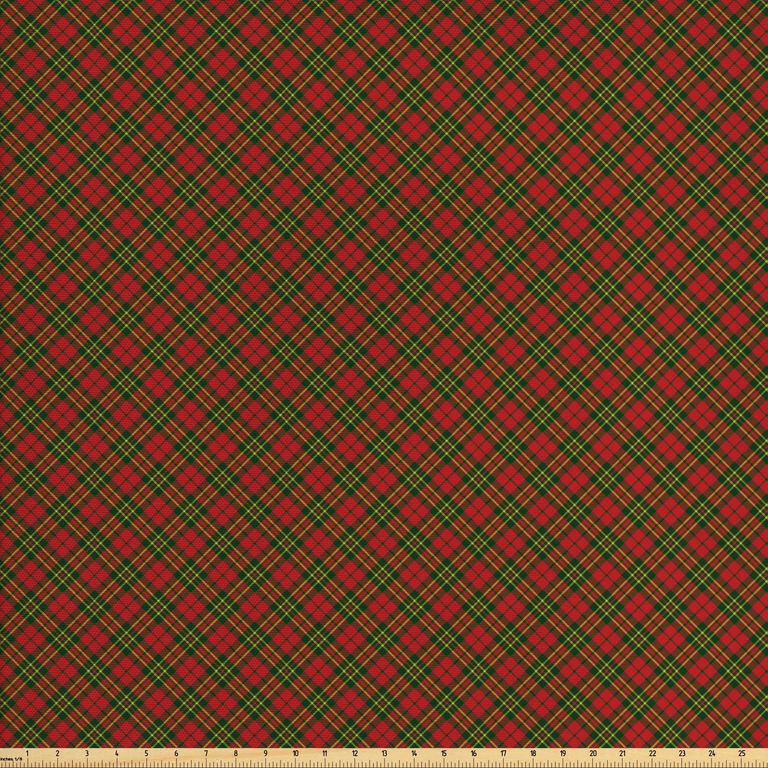 Checkered Fabric by the Yard, Irish Tartan Plaid Motifs in Christmas ...