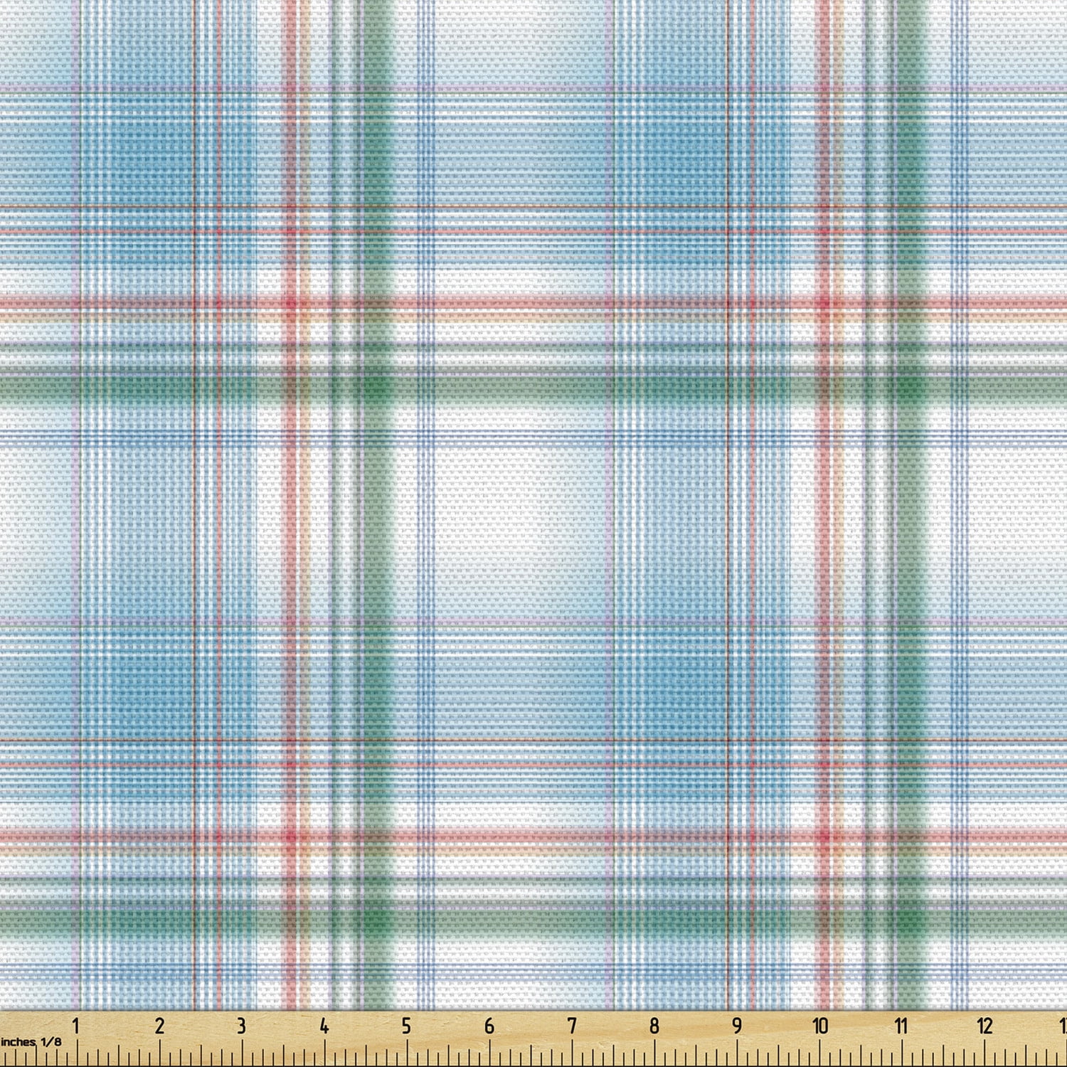 Ambesonne Checkered Fabric by the Yard Upholstery, Pastel Fresh Summer ...