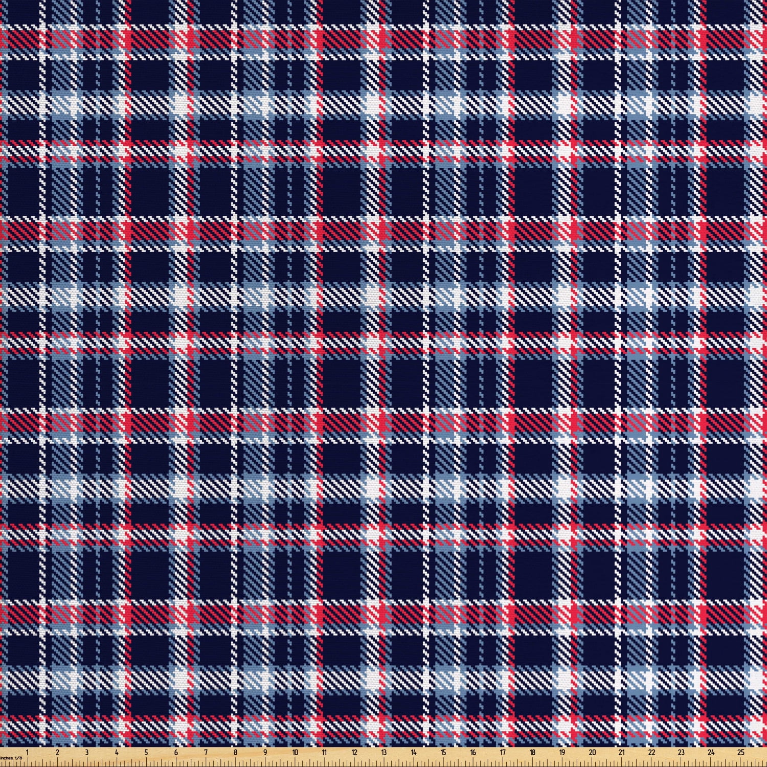 Ambesonne Checkered Fabric by the Yard Upholstery, Retro Plaid Mosaic ...