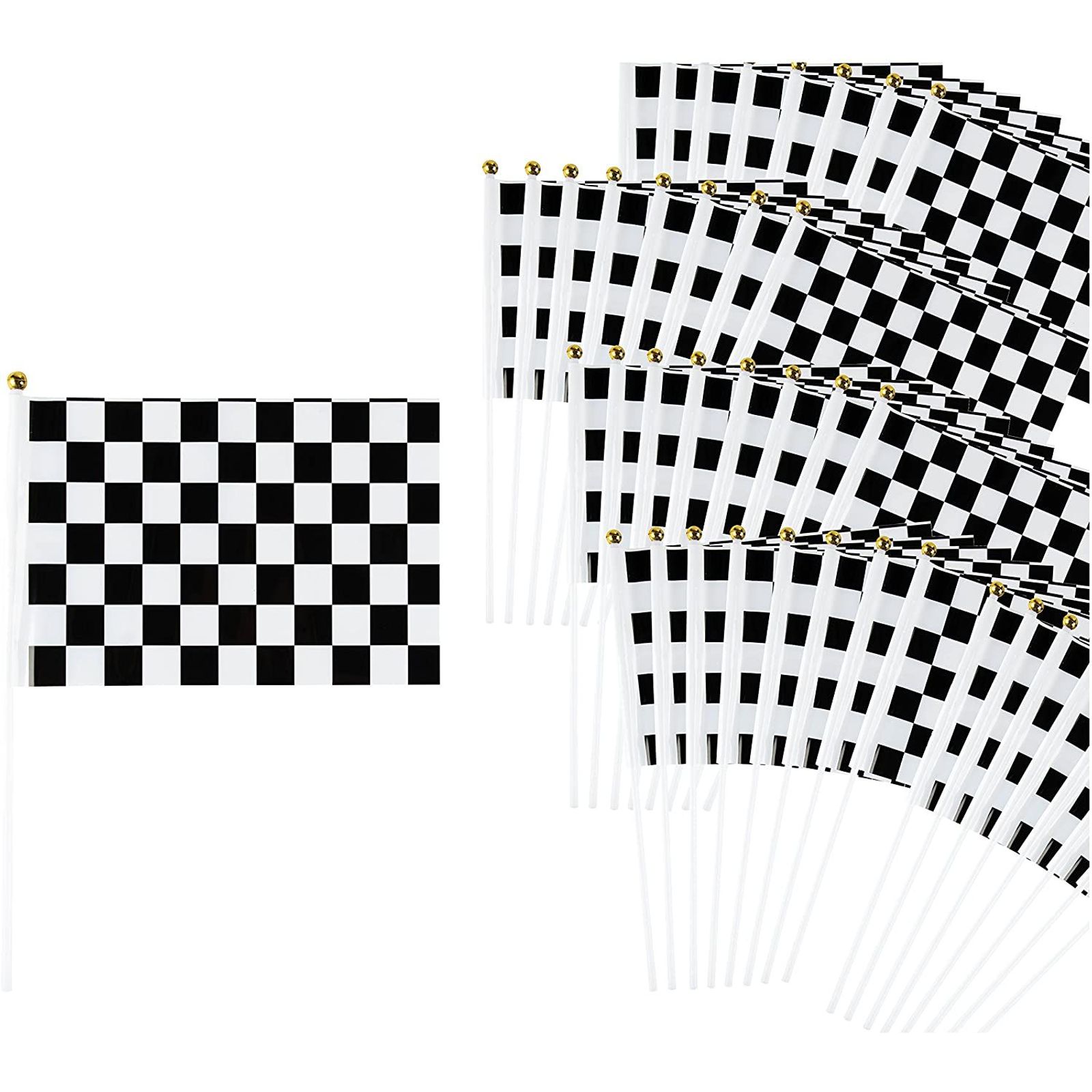 Checkered Black/White Super Novo Feather Flag - Complete with 15ft Pole ...