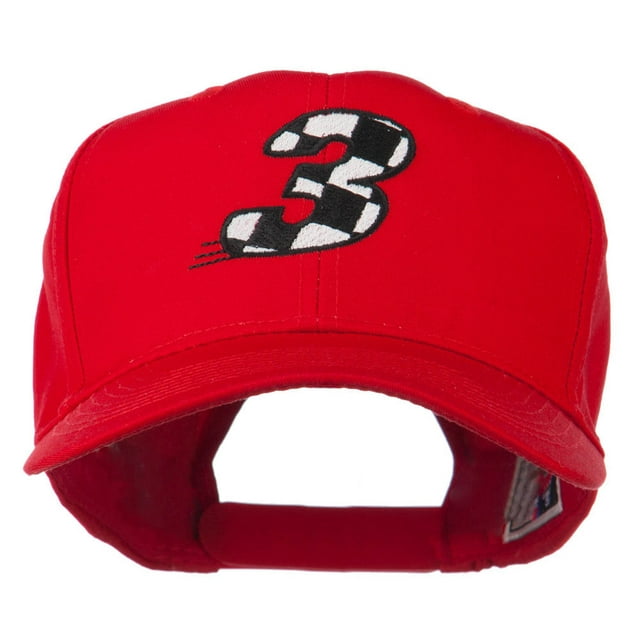 Checkered Flag Numbers Embroidered Red High Profile Cap - 3 OSFM ...