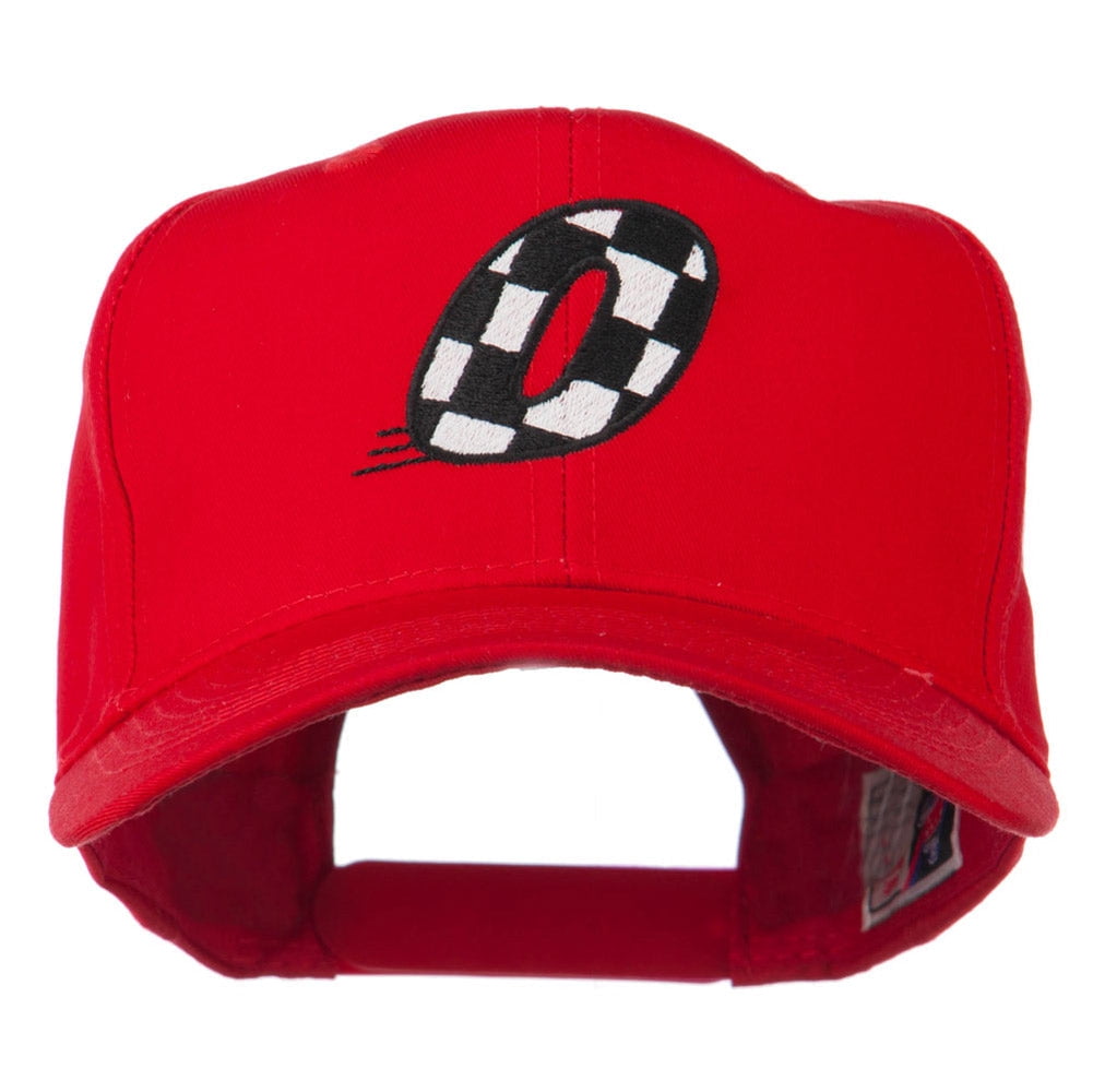 Checkered Flag Numbers Embroidered Red High Profile Cap - 4736 OSFM ...