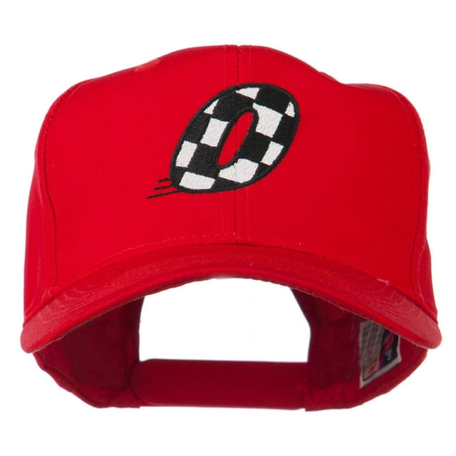 Checkered Flag Numbers Embroidered Red High Profile Cap - 4736 OSFM ...