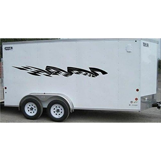 Checkered Flag Racing Trailer Decals Stickers Murals Set Auto Car Truck ...