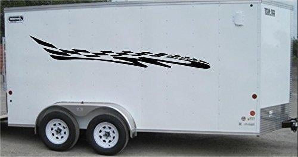 Checkered Flag Racing Trailer Decals Stickers Murals Set Auto Car Truck ...