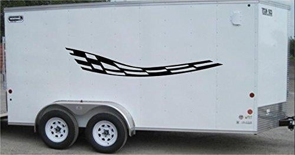 Checkered Flag Racing Trailer Decals Stickers Murals Set Auto Car Truck ...