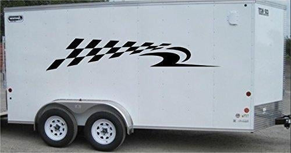 Checkered Flag Racing Trailer Decals Stickers Murals Set Auto Car Truck ...