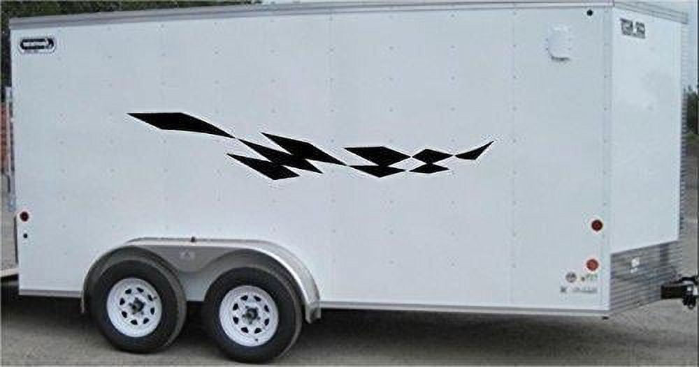 Checkered Flag Racing Trailer Decals Stickers Murals Set Auto Car Truck ...