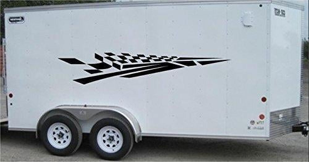 Checkered Flag Racing Trailer Decals Stickers Murals Set Auto Car Truck ...