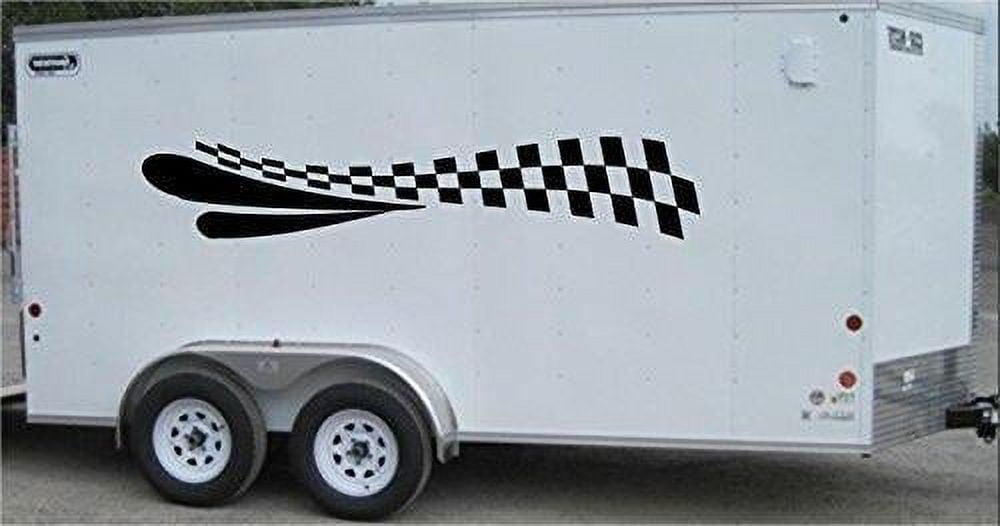 Checkered Flag Racing Trailer Decals Stickers Murals Set Auto Car Truck ...
