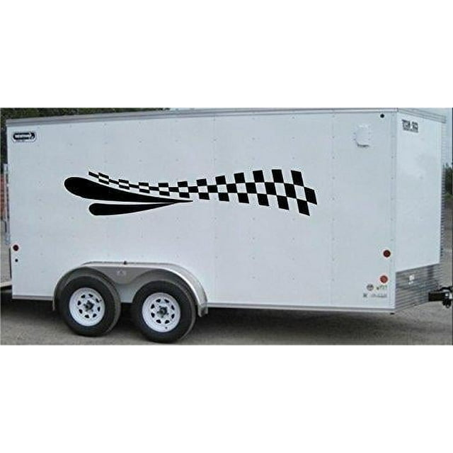 Checkered Flag Racing Trailer Decals Stickers Murals Set Auto Car Truck ...
