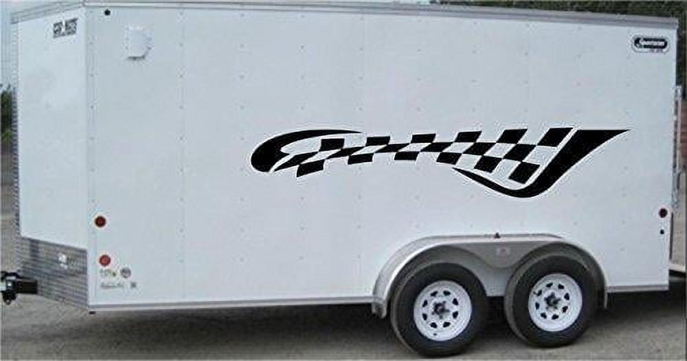 Checkered Flag Racing Trailer Decals Stickers Murals Set Auto Car Truck ...