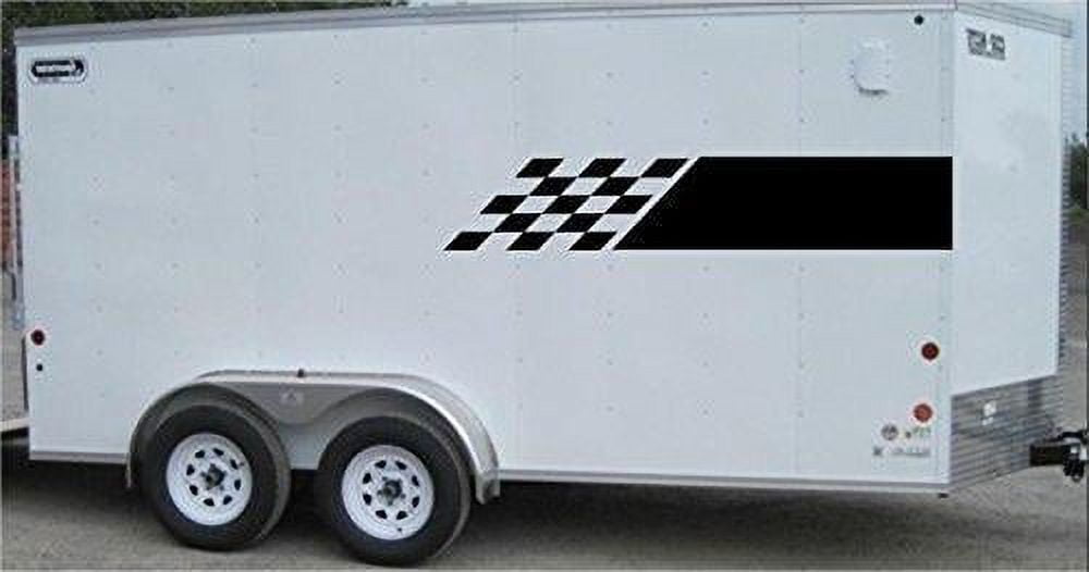 Checkered Flag Racing Trailer Decals Stickers Murals Set Auto Car Truck ...