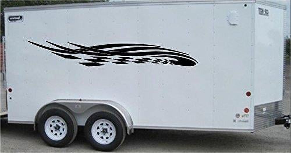 Checkered Flag Racing Trailer Decals Stickers Murals Set Auto Car Truck ...