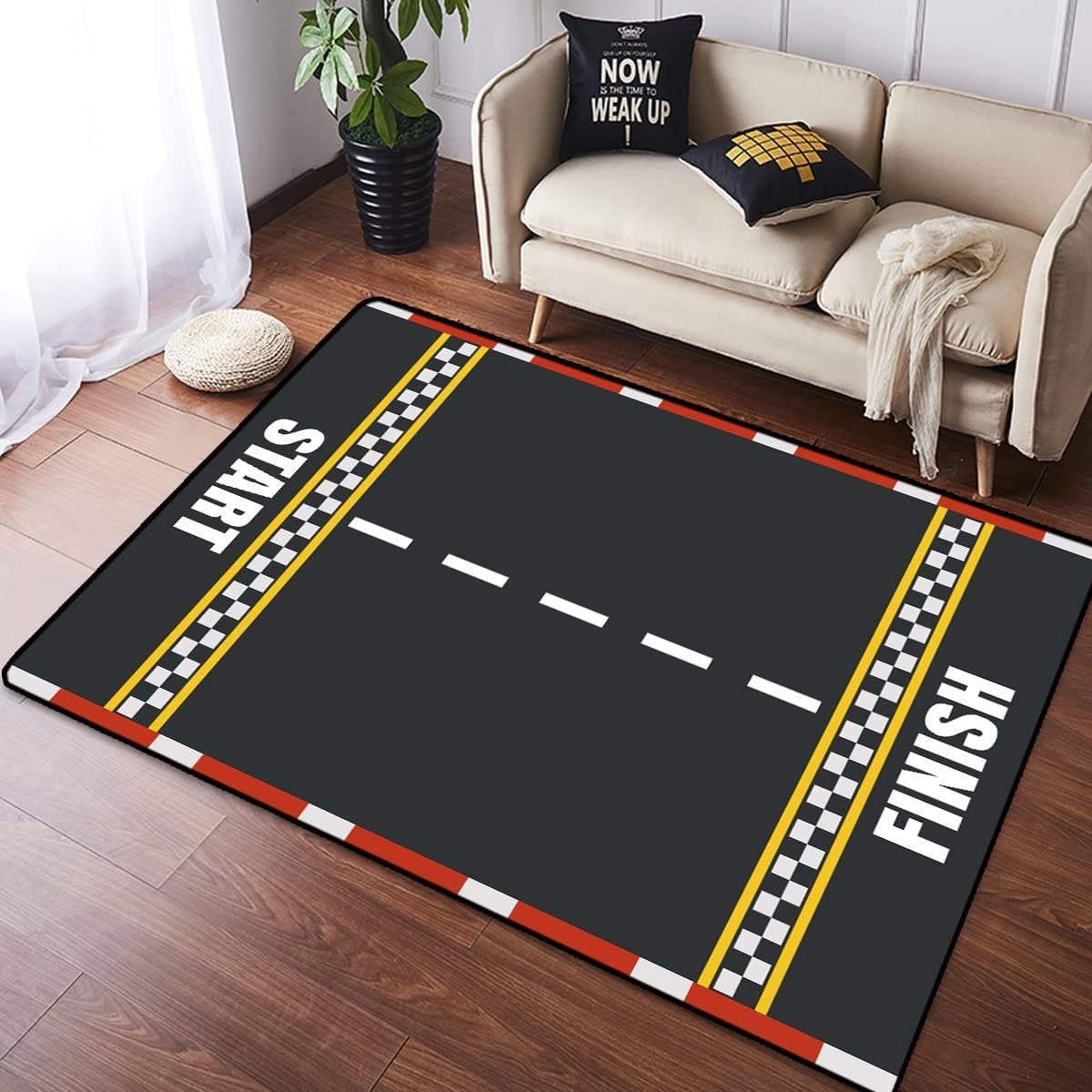Checkered Flag Start and Finish Line Racing Track Black Tire Track ...