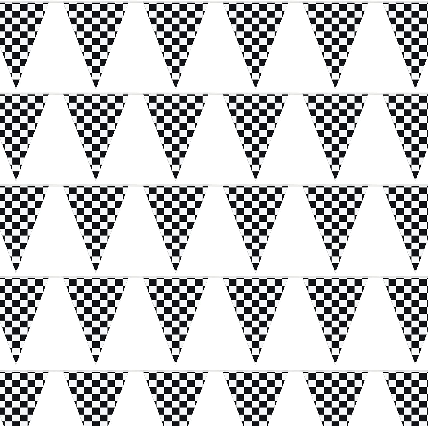 Checkered Flags Black and White 100’ FT Pennant Racing Banner | NASCAR ...