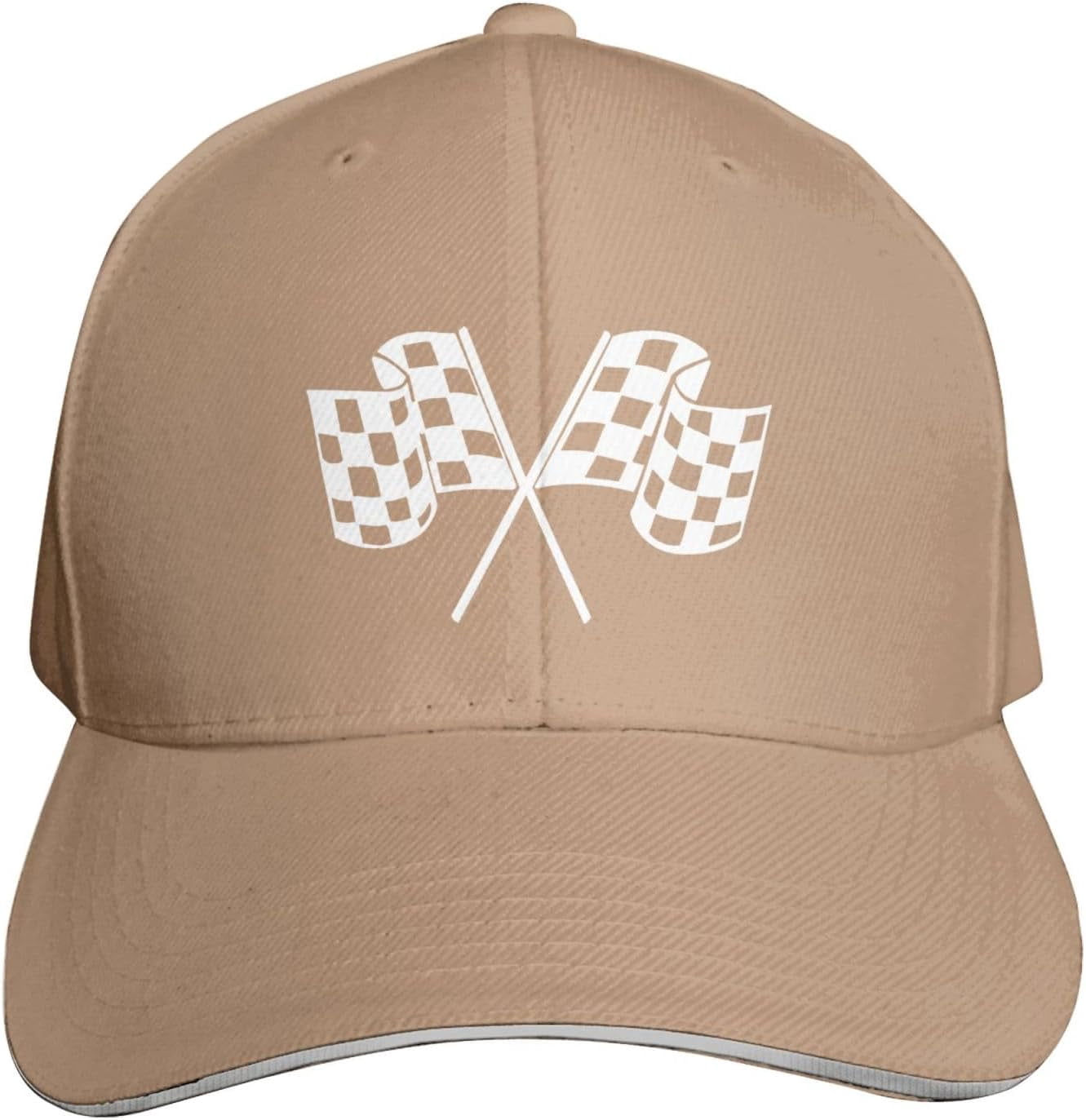 Checkered Flags Race Car Dad Hat Black Adjustable Baseball Cap Classic ...